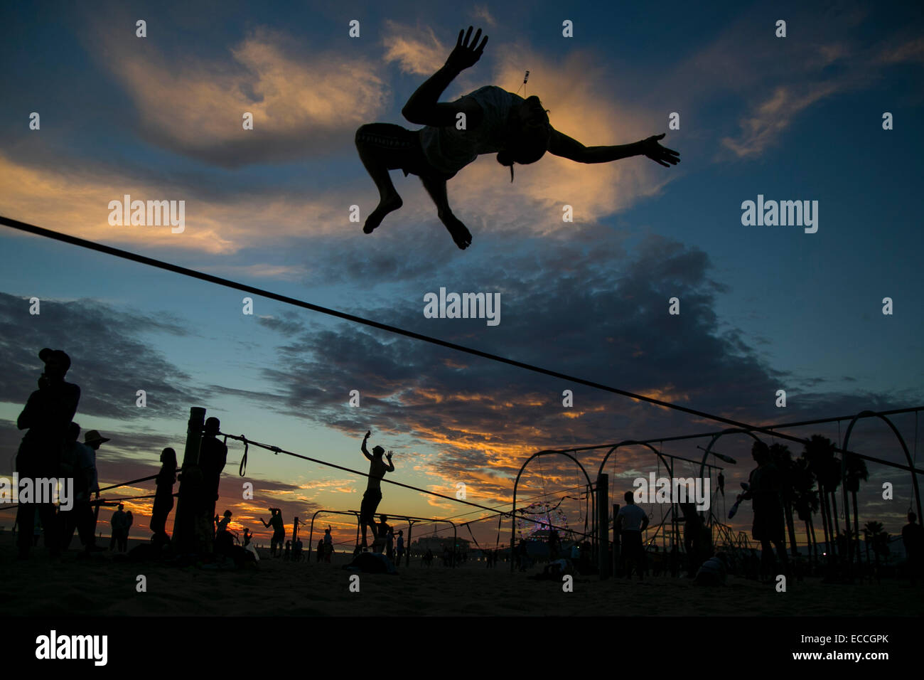 Silhouette People Doing Backflips