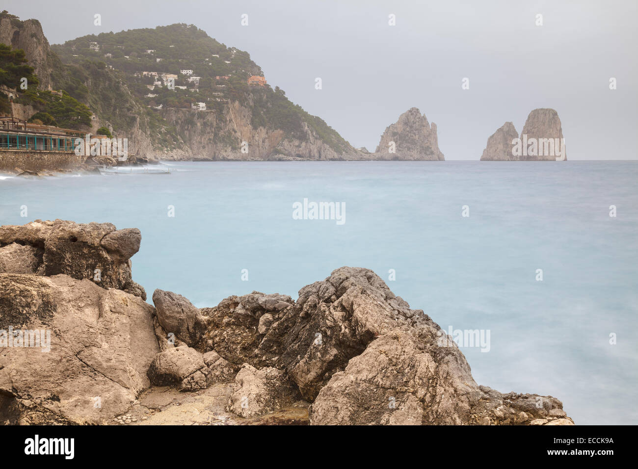 Faraglioni rocks from Marina Piccola, Capri, Campania, Italy Stock ...