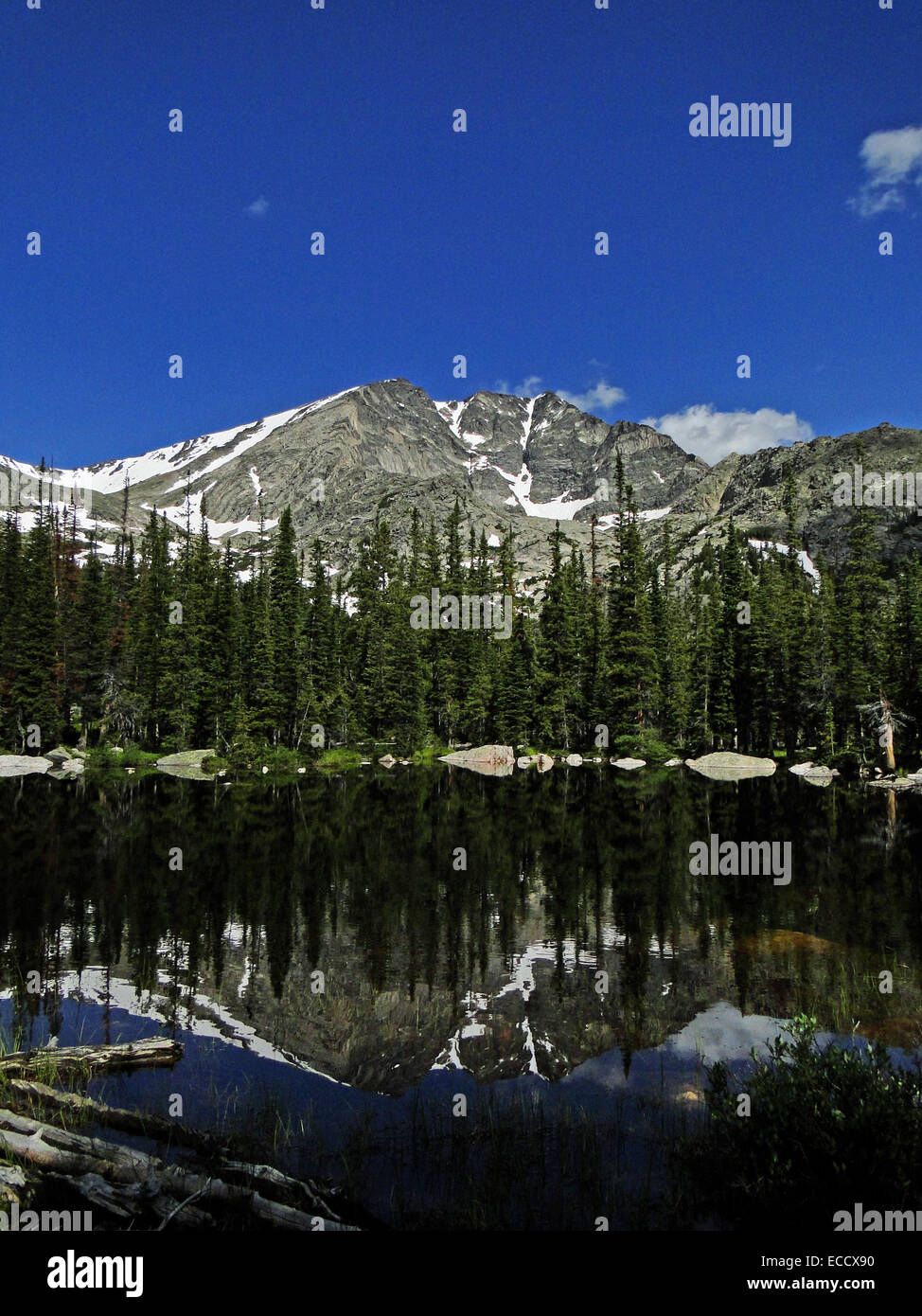Chipmunk Lake, located in Rocky Mountain National Park, offers stunning ...