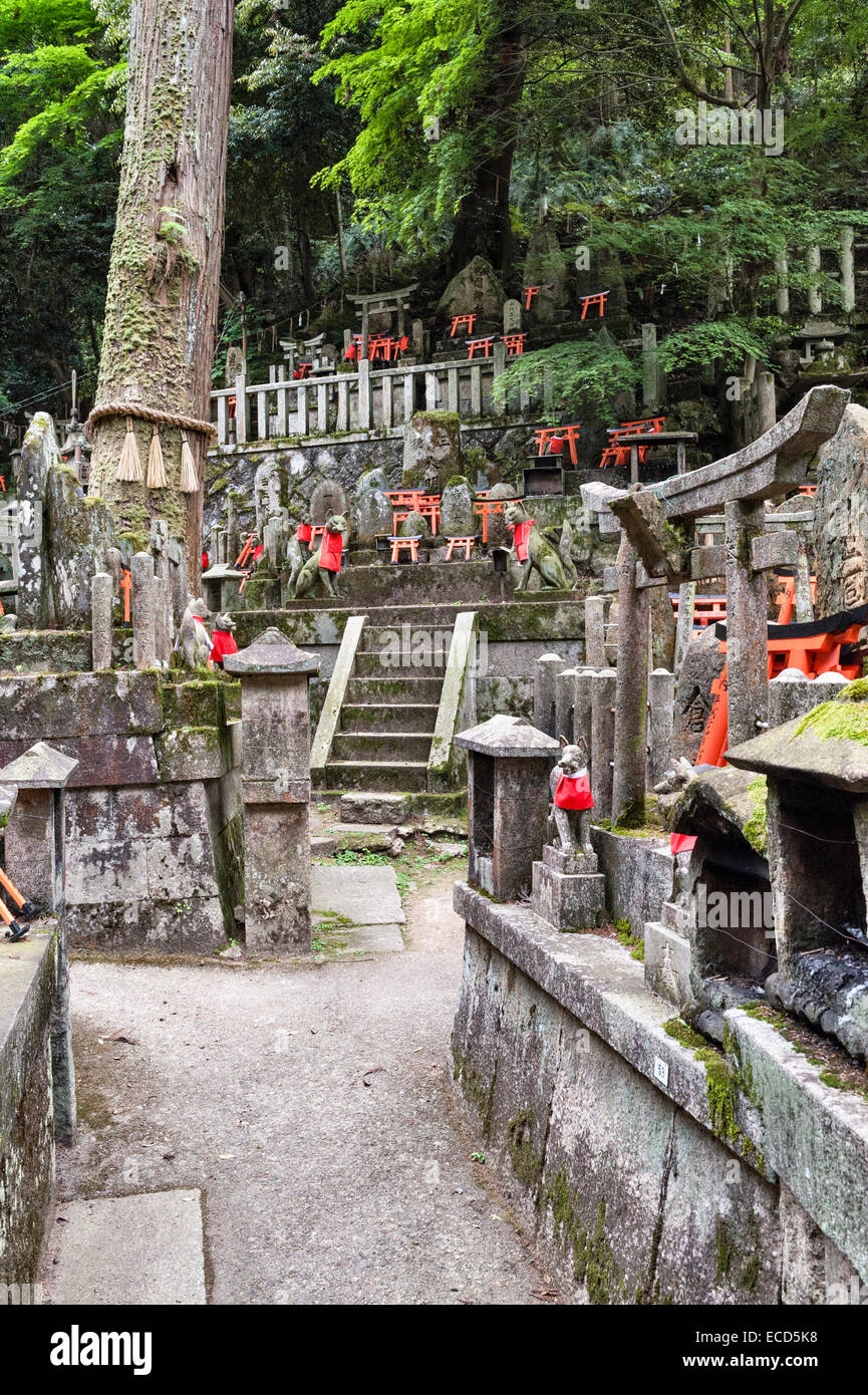 Shinto graveyard at the shrine of Fushimi Inari-taisha, Kyoto, Japan ...