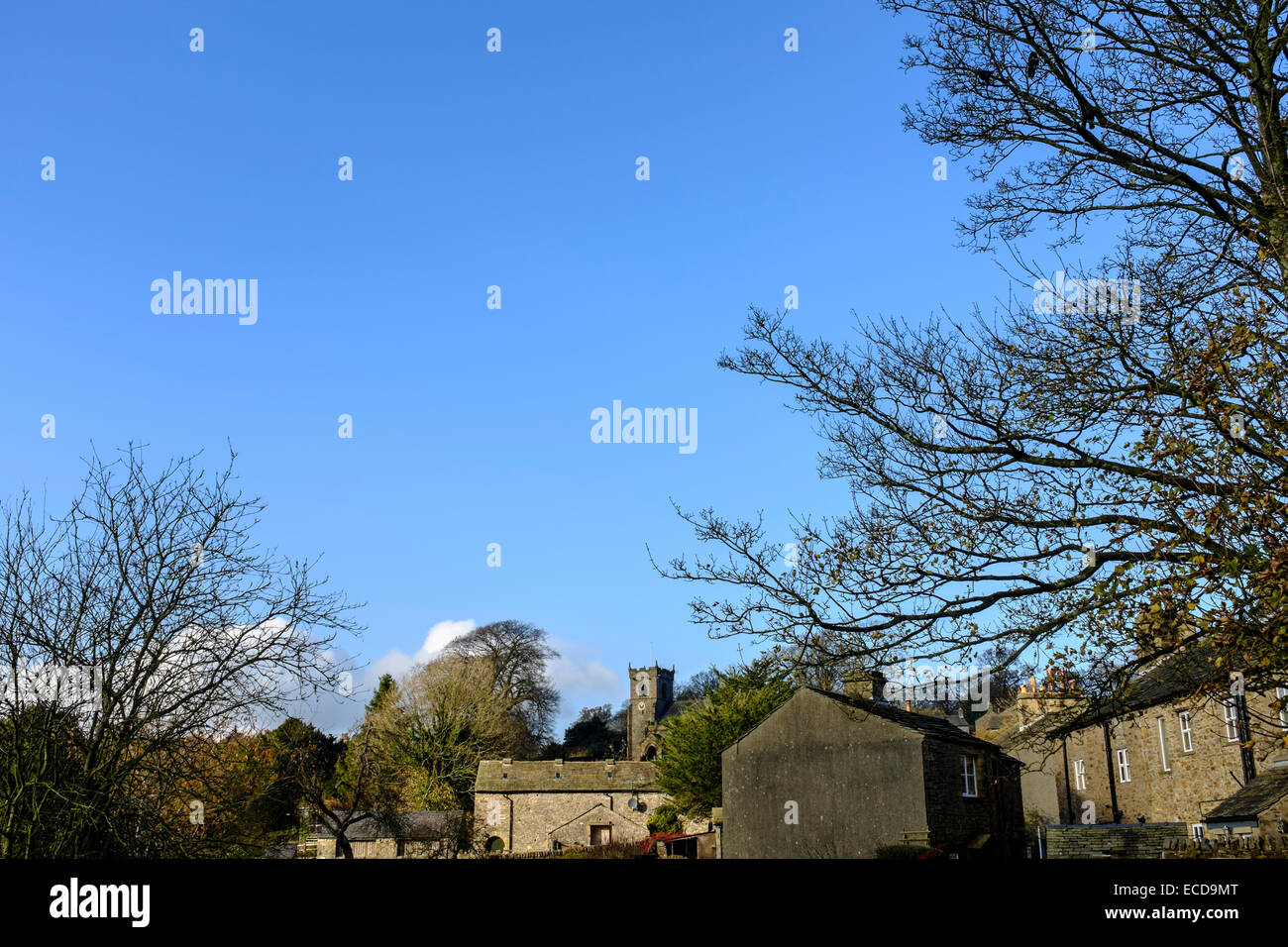 The Village of Downham in the Ribble Valley Lancashire UK.The village ...