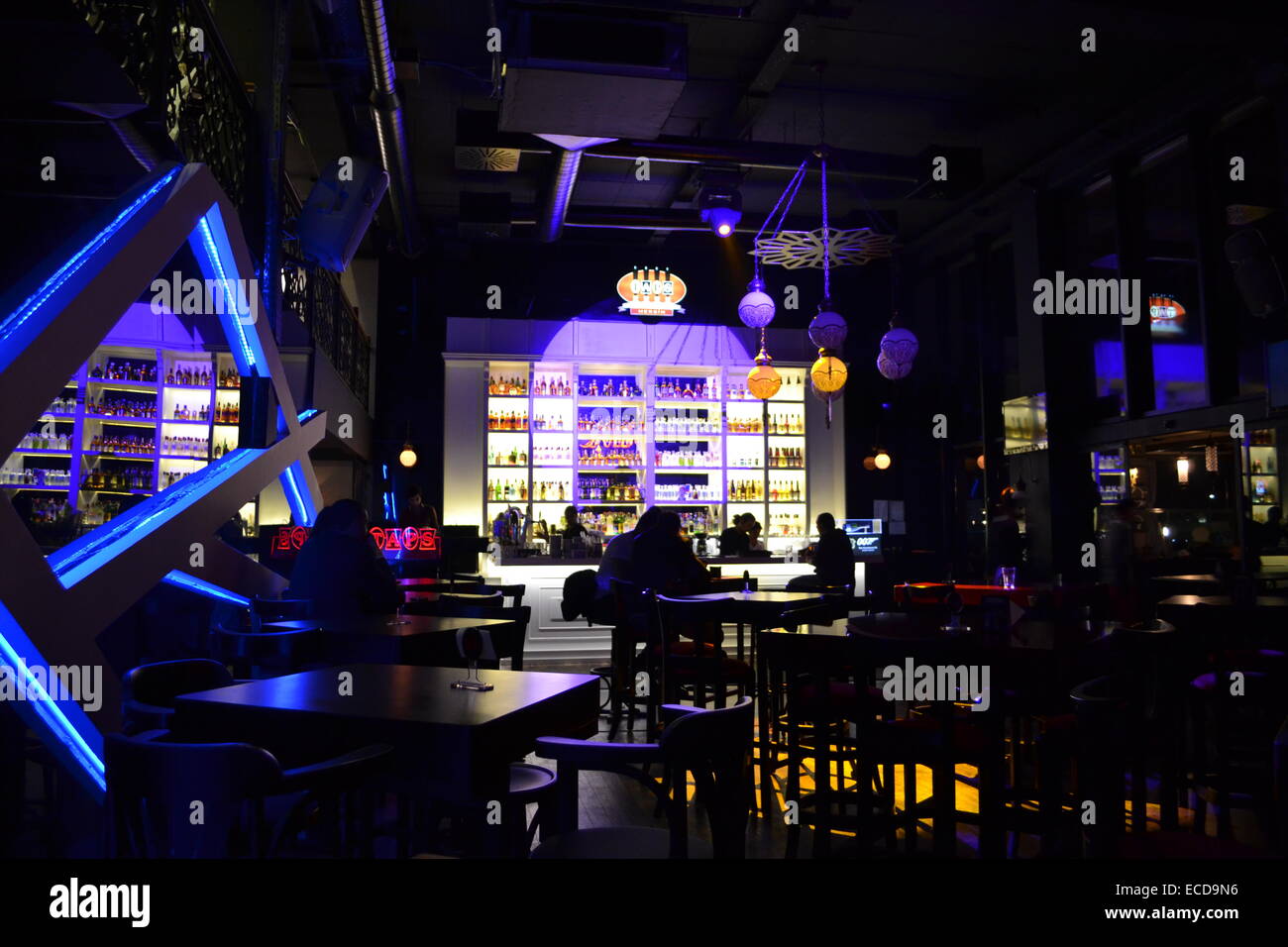 Bar at night Stock Photo - Alamy