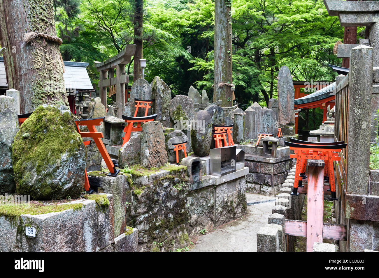 Shinto graveyard at the shrine of Fushimi Inari-taisha, Kyoto, Japan ...