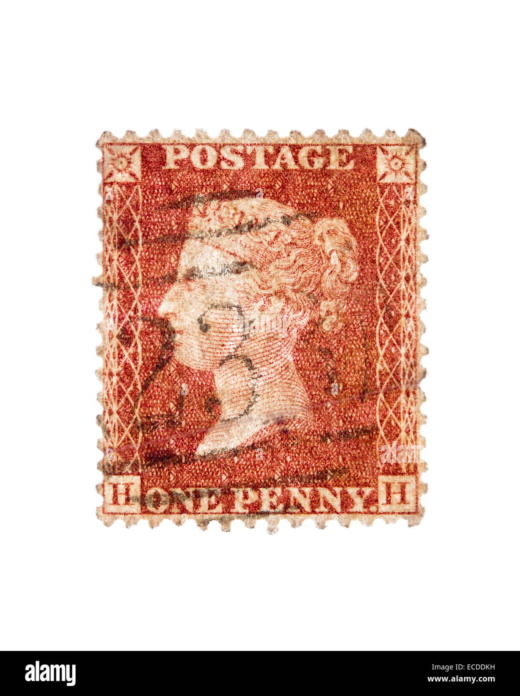 British one penny postage stamp Cut Out Stock Images & Pictures - Alamy