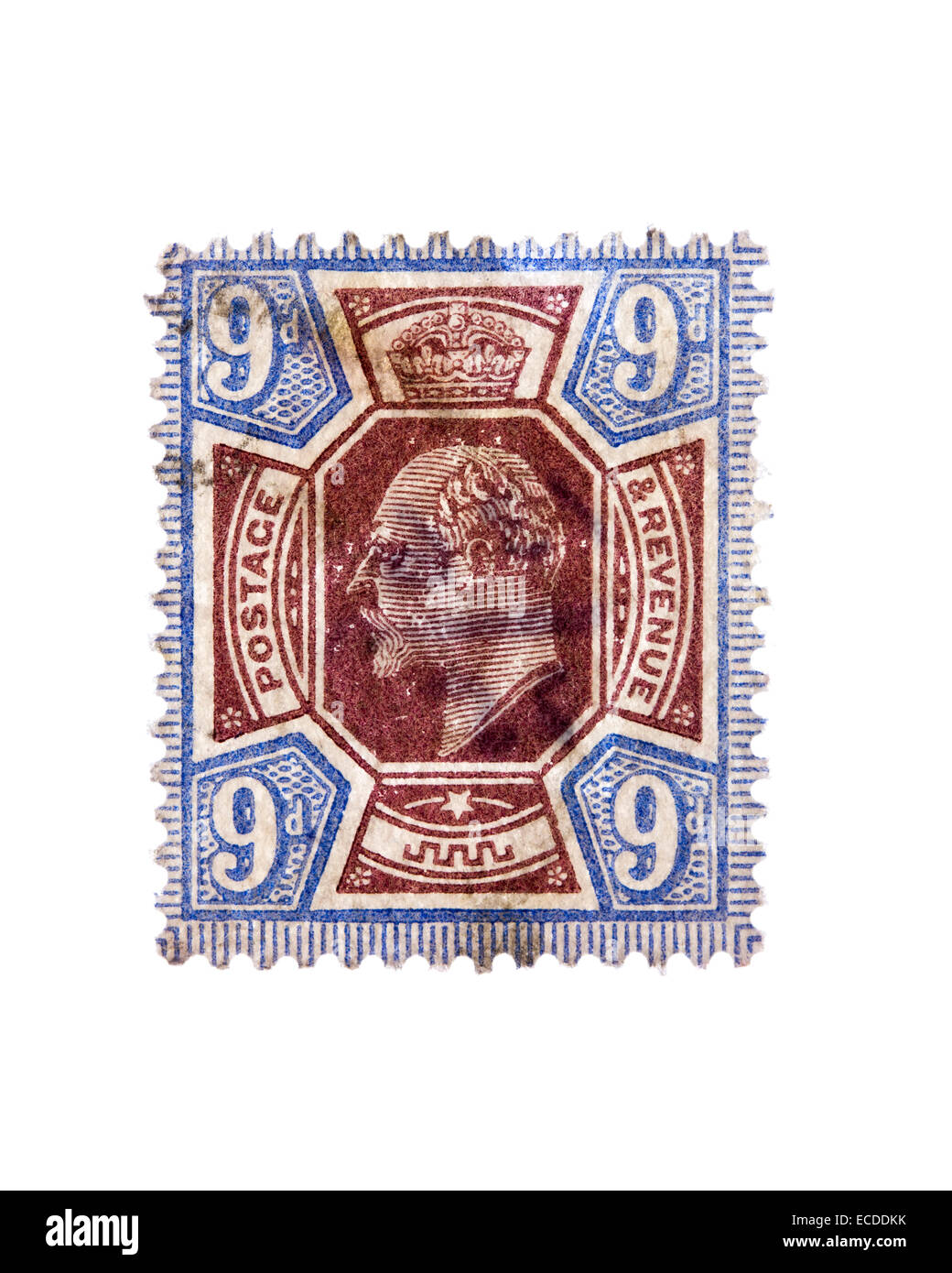 King Edward VII 9d postage stamp Stock Photo - Alamy