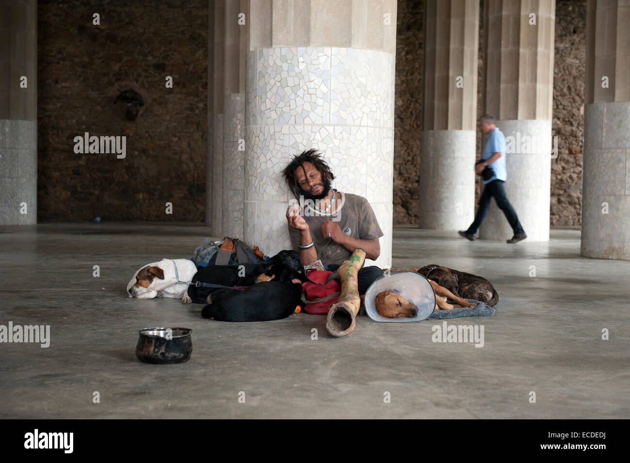 Homeless man busking hi-res stock photography and images - Alamy