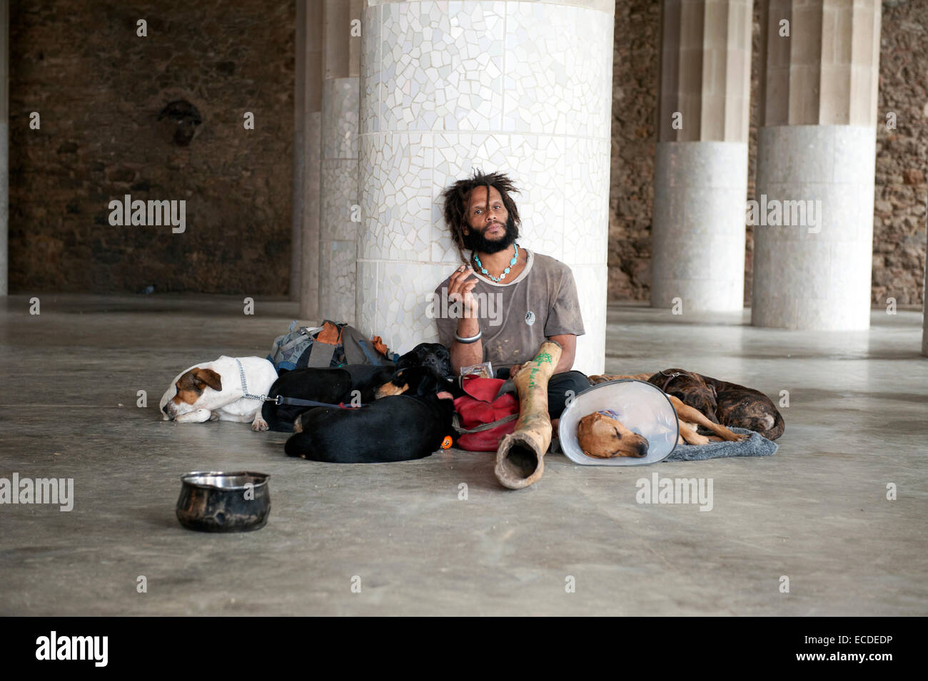 Homeless man busking hi-res stock photography and images - Alamy