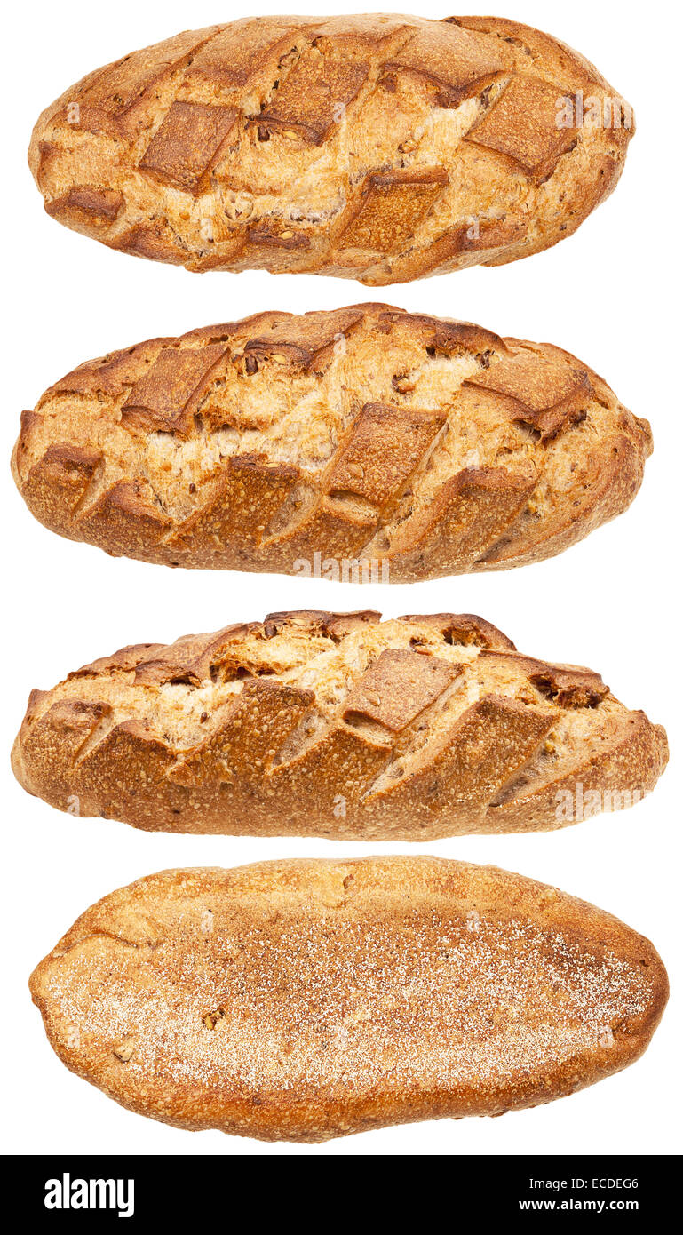 Loaf of bread from four sides isolated on a white background Stock ...