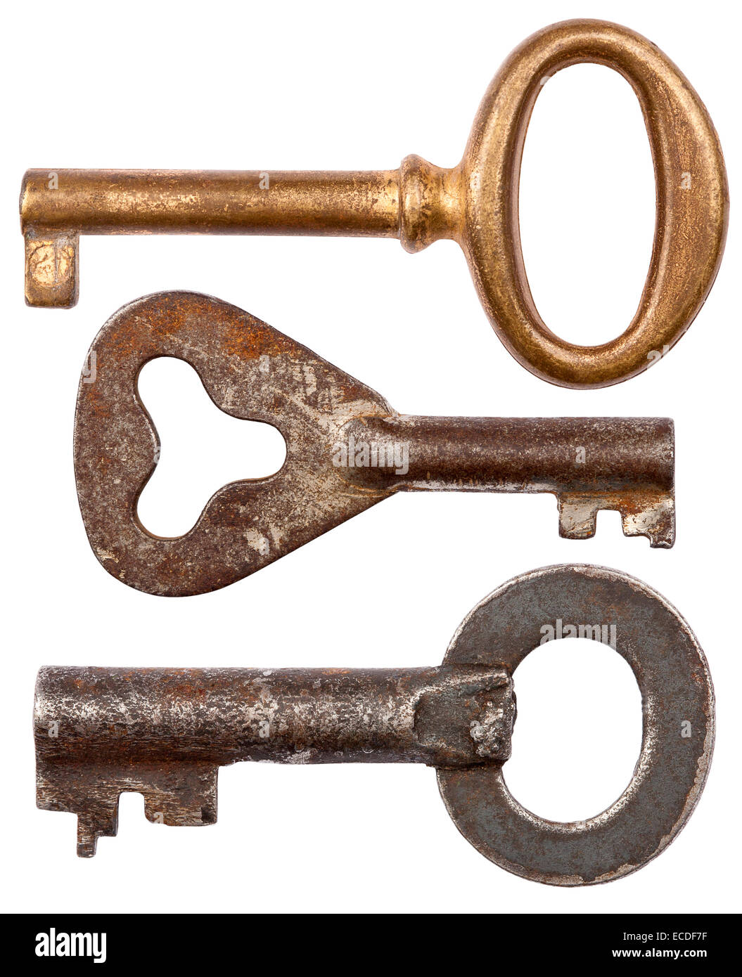 Old rusty keys isolated on white background Stock Photo - Alamy