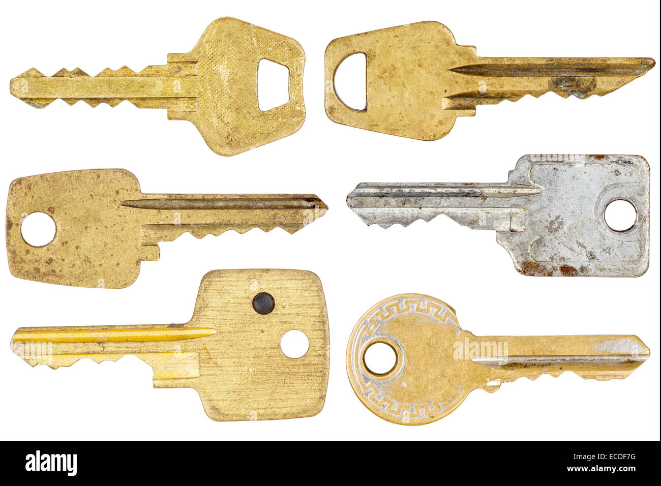 Big size set of old keys isolated on white background Stock Photo - Alamy