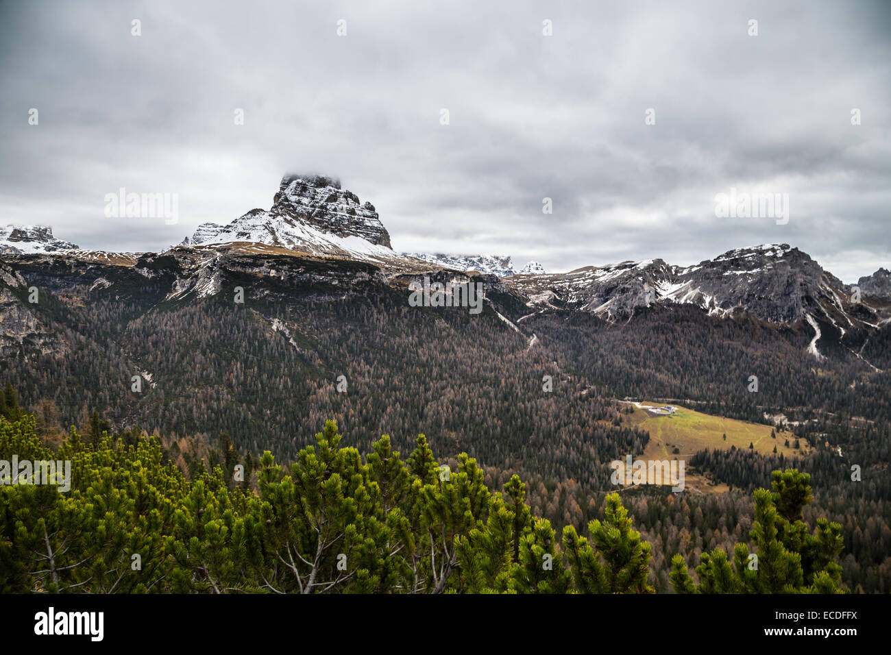 a mountain between the fog in the italian alps Stock Photo - Alamy