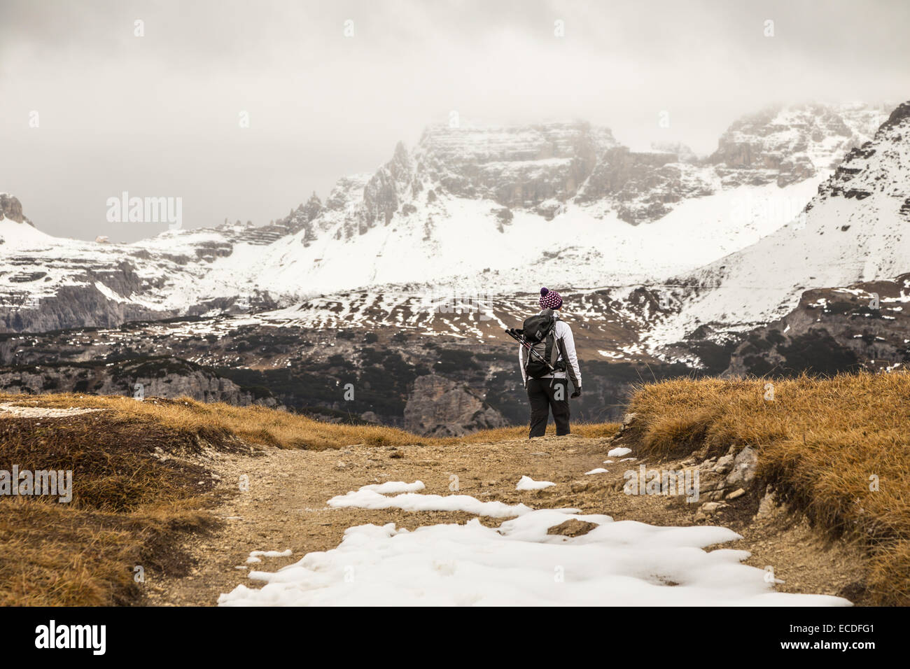 a girl walking in the forest in the italian alps Stock Photo - Alamy