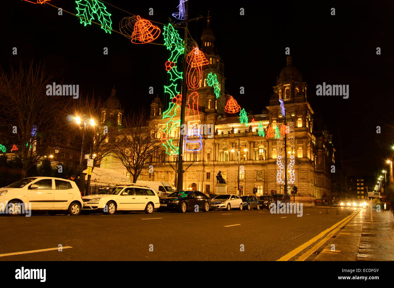 Glasgow george square night hi-res stock photography and images - Alamy