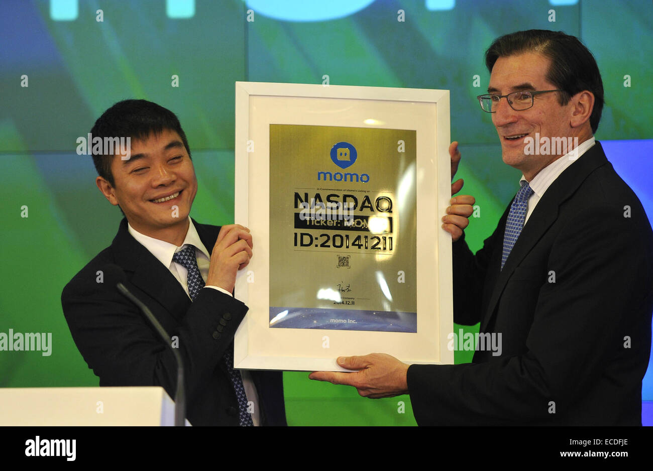 New York, USA. 11th Dec, 2014. Yan Tang (L), founder and chief ...