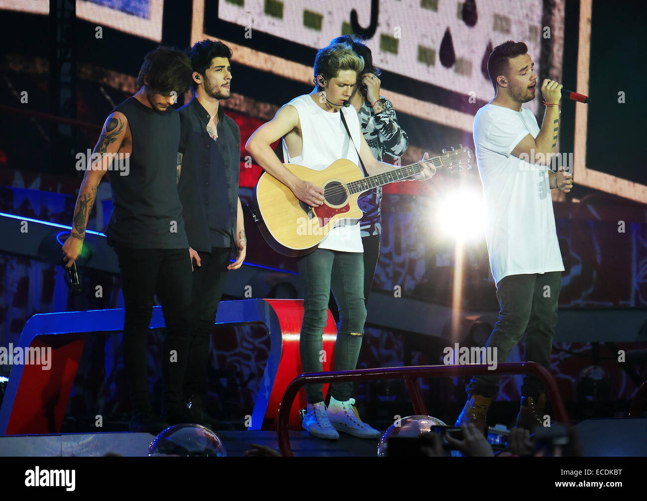 One Direction perform live in concert at Wembley Stadium Featuring: One Direction,Niall Horan ...