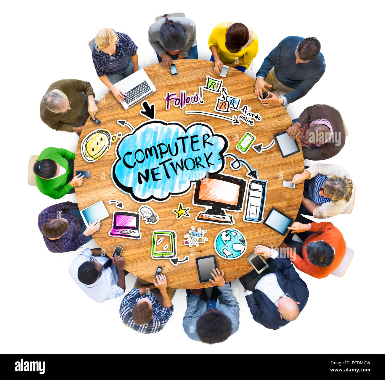 Drawing computer network hi-res stock photography and images - Alamy