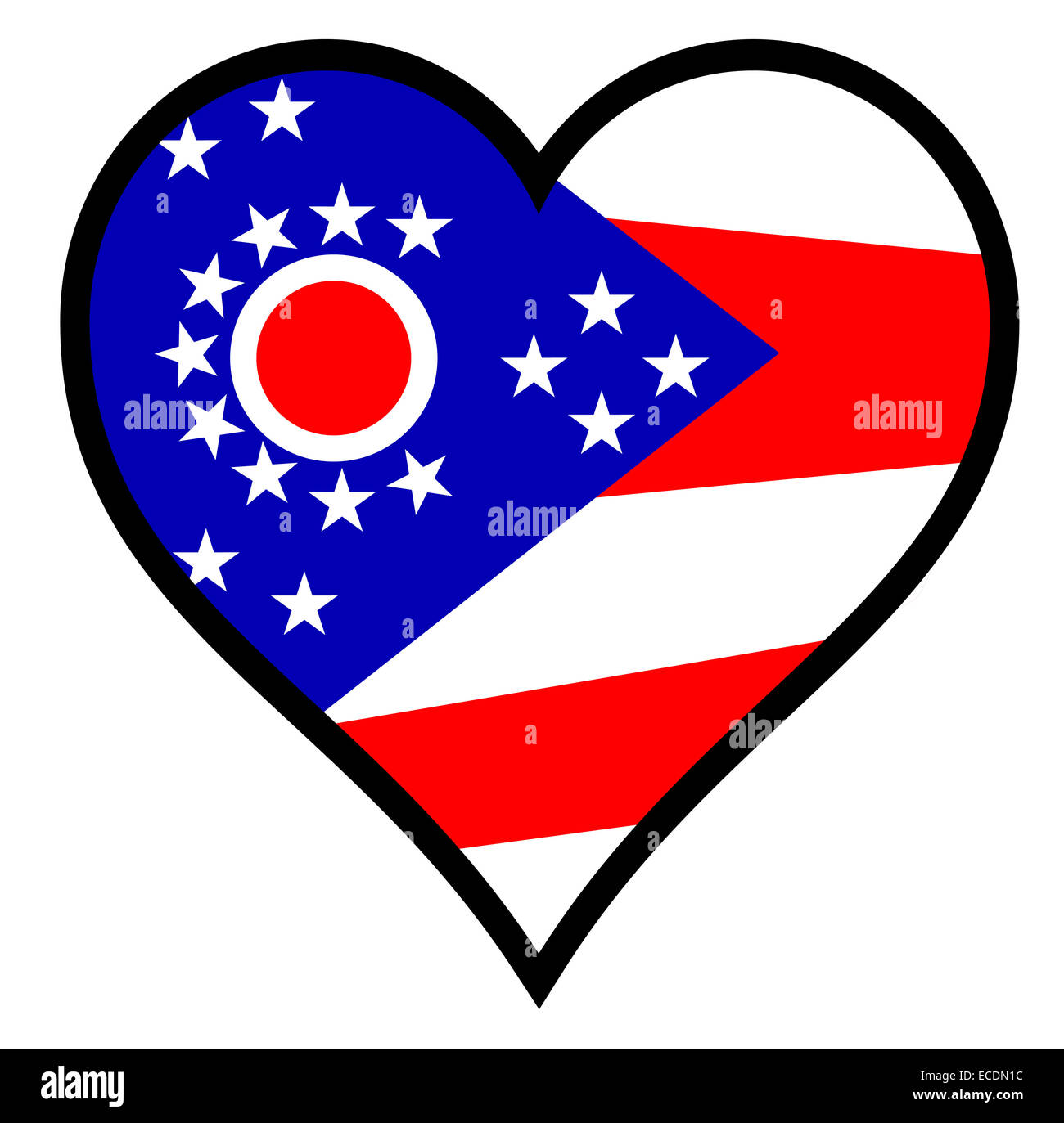 Ohio flag within a heart all over a white background Stock Photo - Alamy