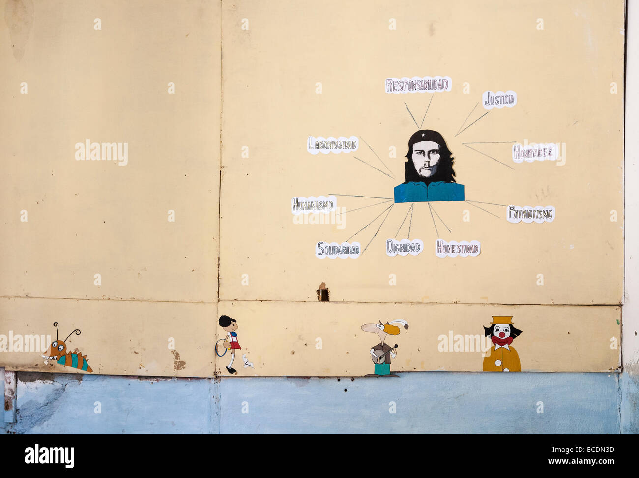 Poster of the Cuban local patriotic revolutionary hero Che Guevara on a ...