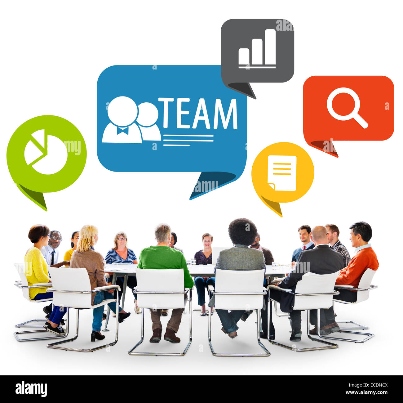Diversed People Doing Team Discussion Stock Photo - Alamy