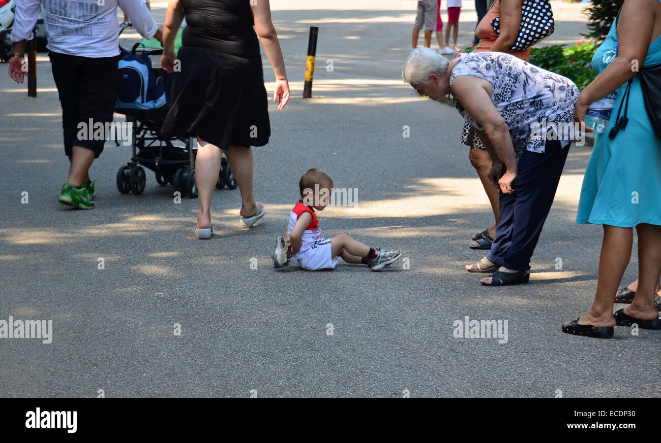 Child doesn't want to walk Stock Photo - Alamy