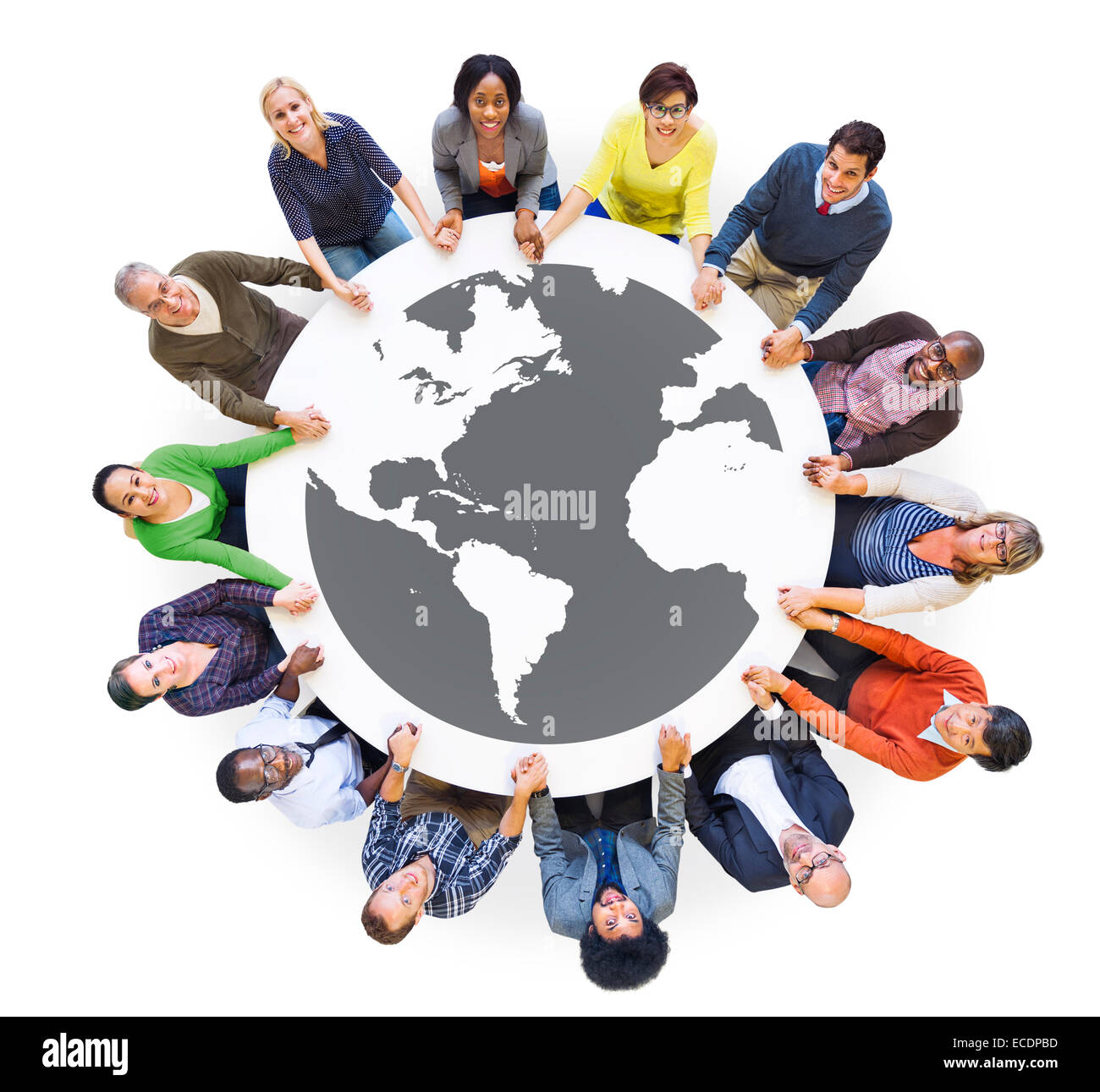 Multiethnic Diverse People in a Circle Holding Hands Stock Photo - Alamy