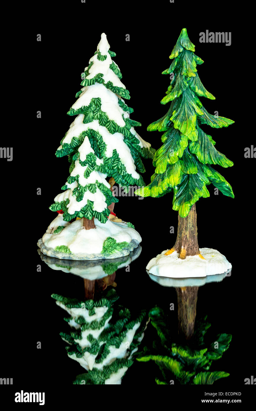 Ceramic Christmas pine trees Stock Photo - Alamy