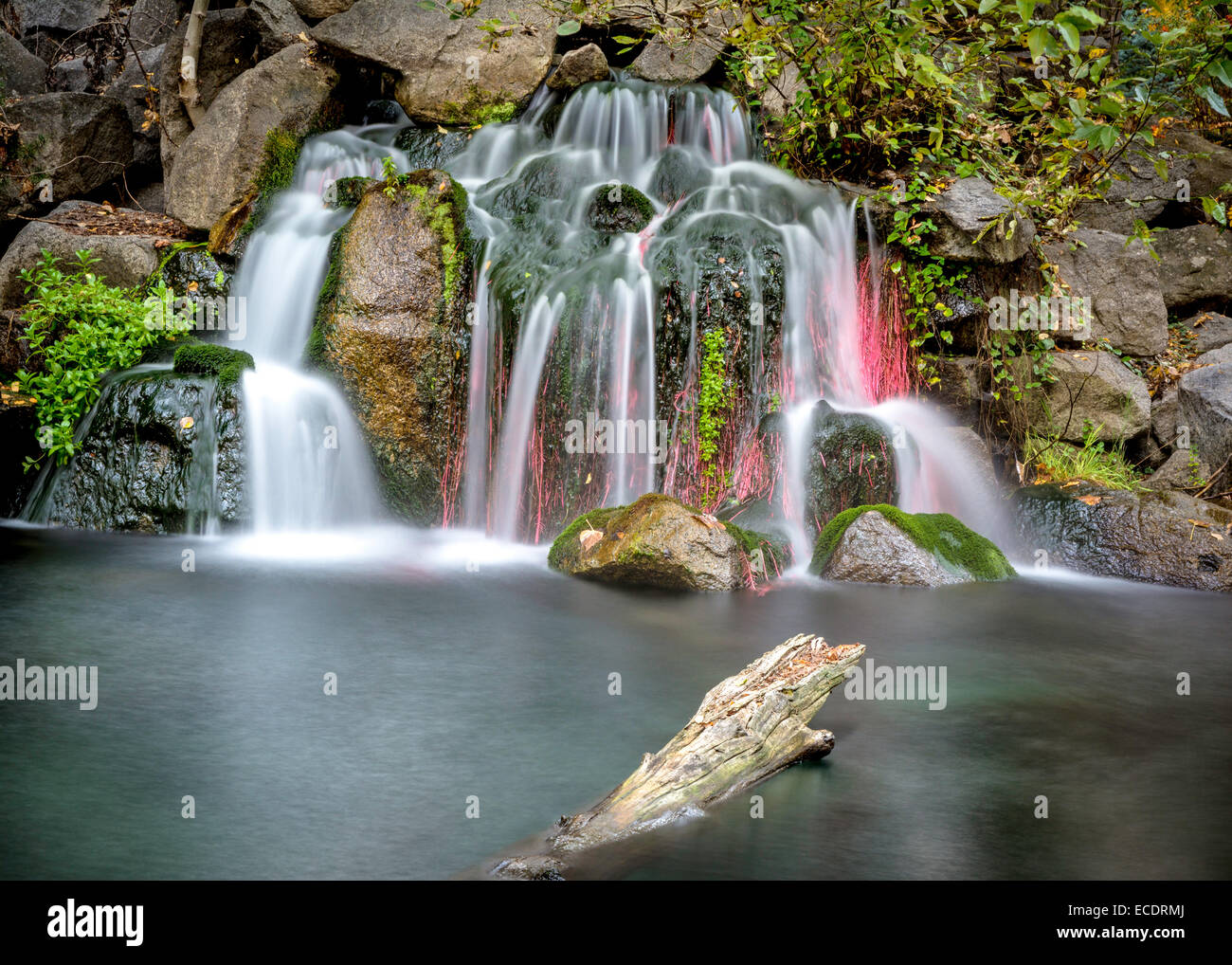 Small waterfall in a local city park Stock Photo - Alamy