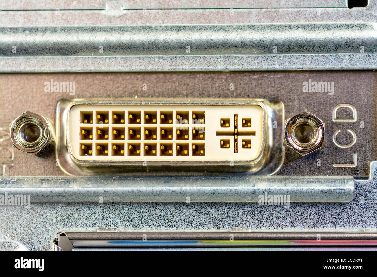 Digital computer plug for a monitor Stock Photo - Alamy