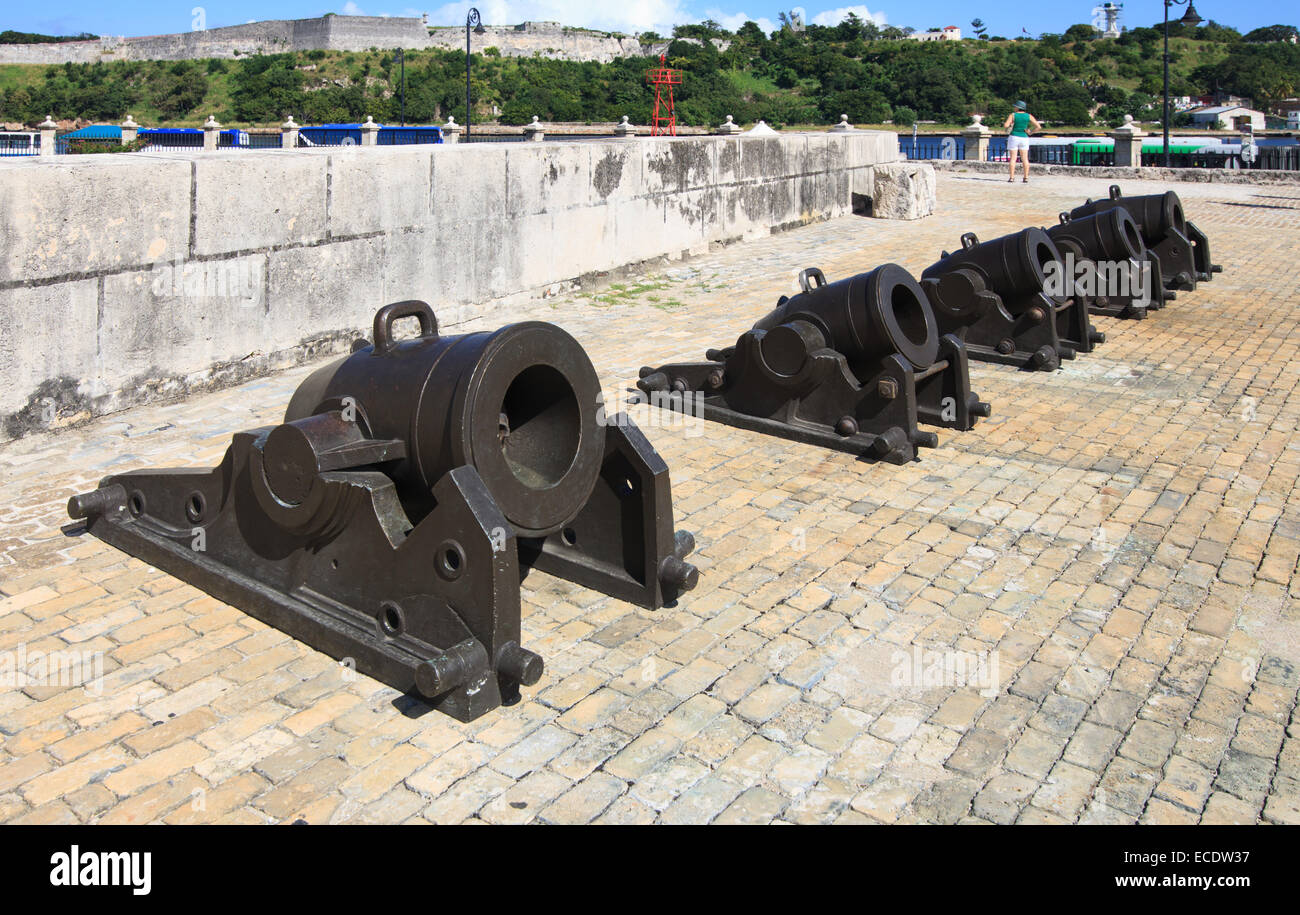 Guns of the castillo de la Real Fuerza Stock Photo - Alamy