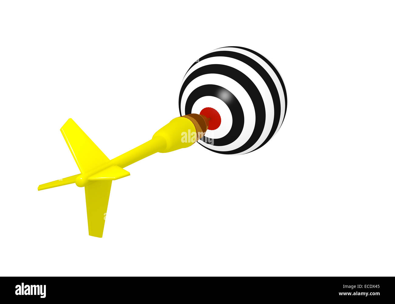 3d concept of dart hitting taget ball Stock Photo - Alamy