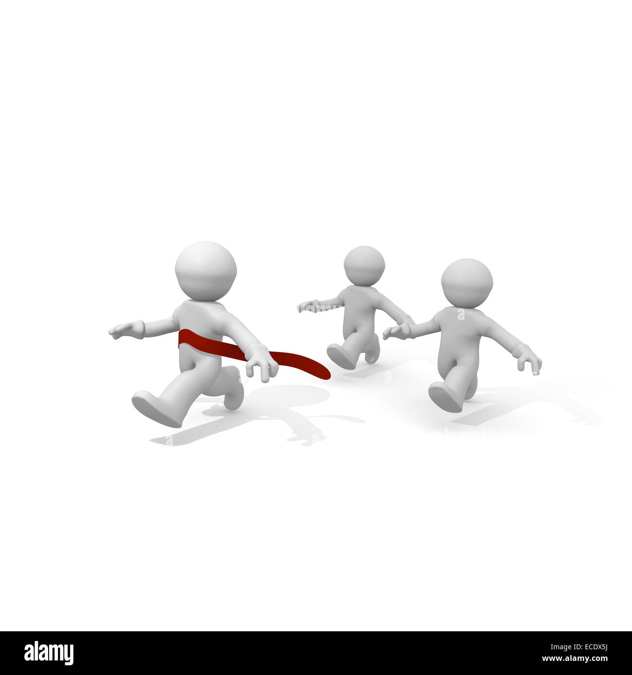 Winner concept with running 3d men on a white background Stock Photo ...