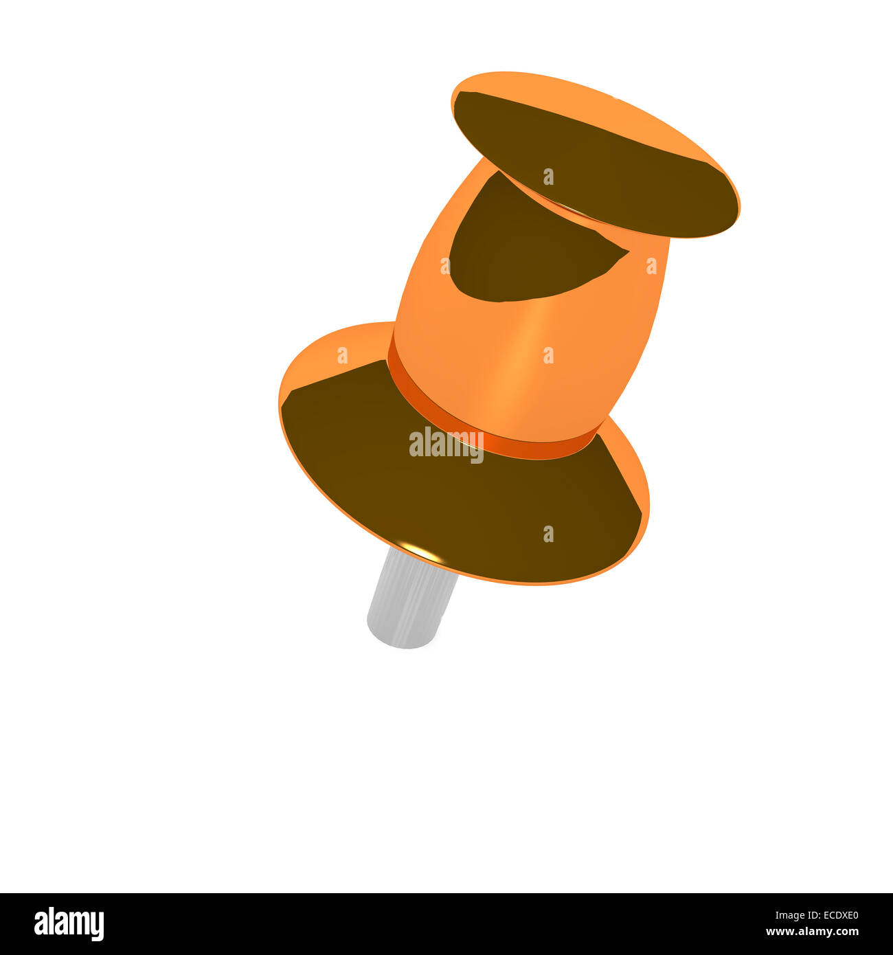 Golden pin on a white background, 3d image Stock Photo - Alamy