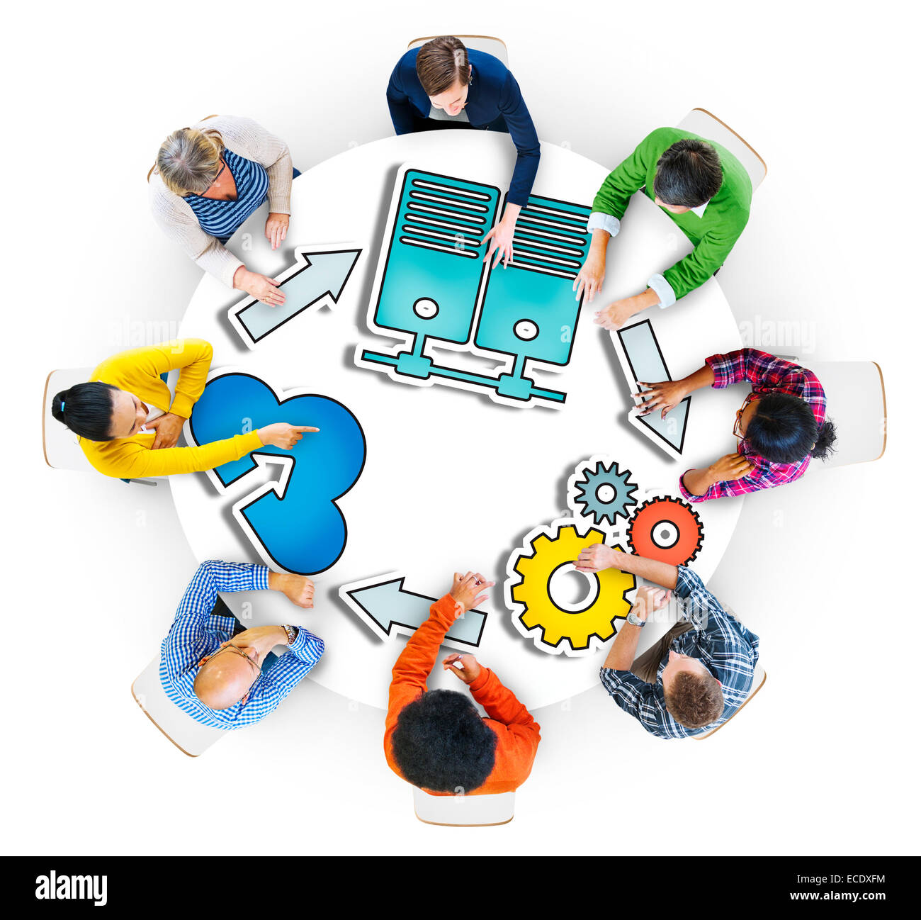 Group of people sitting Cut Out Stock Images & Pictures - Alamy