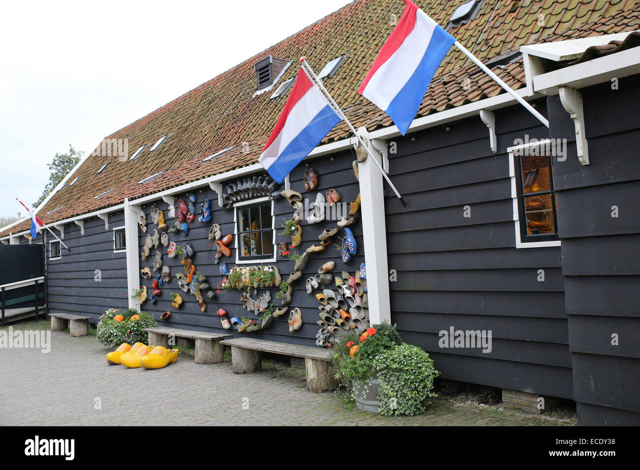 Holland wooden shoes clog store Stock Photo - Alamy