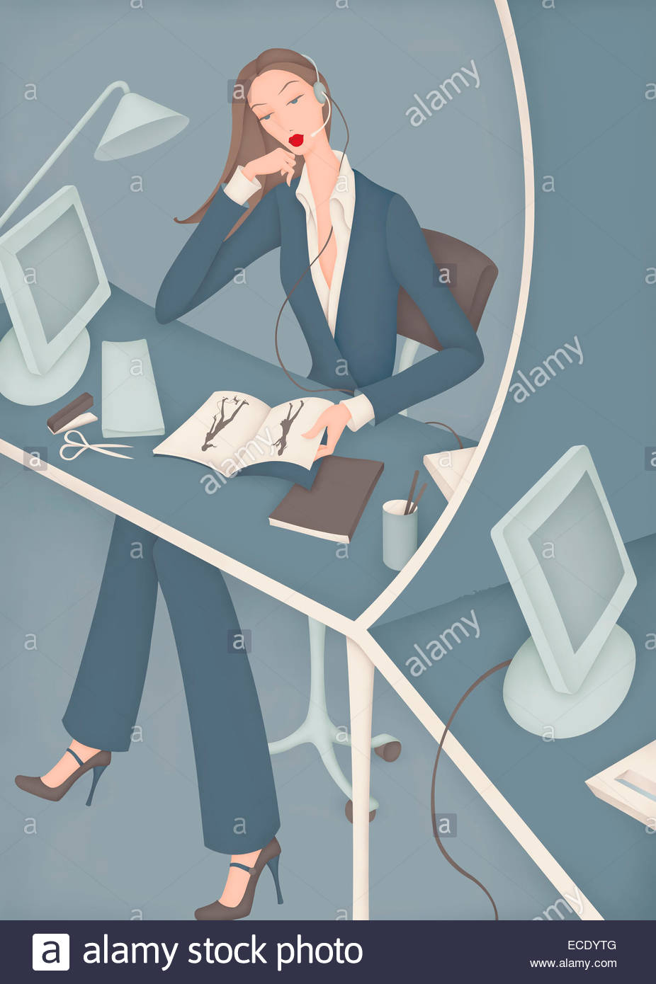 Bored Office Worker Cubicle Stock Photos & Bored Office Worker Cubicle ...