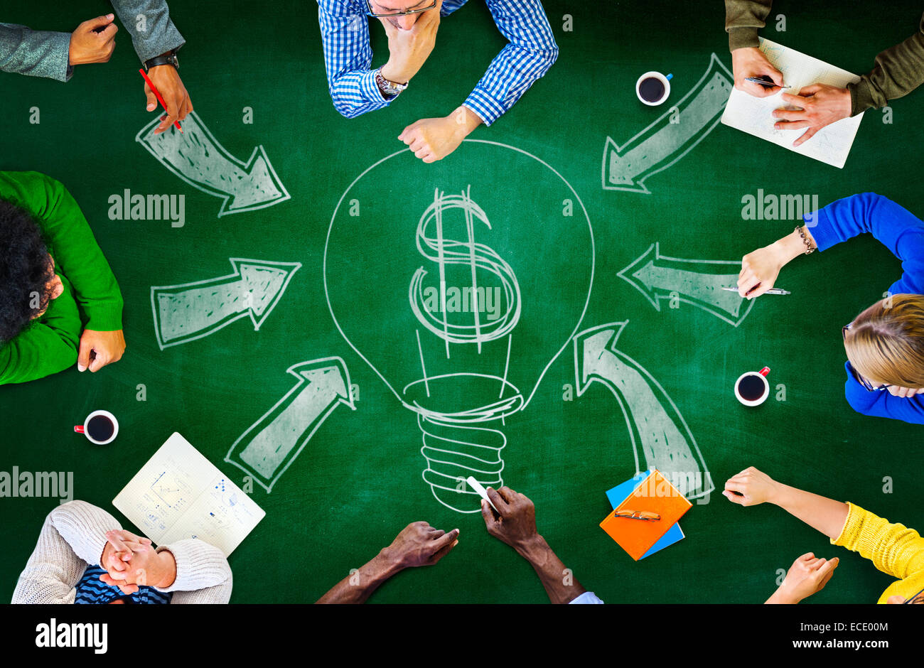 Blackboard Brainstorming Cooperation Planning Meeting Strategy Sharing ...