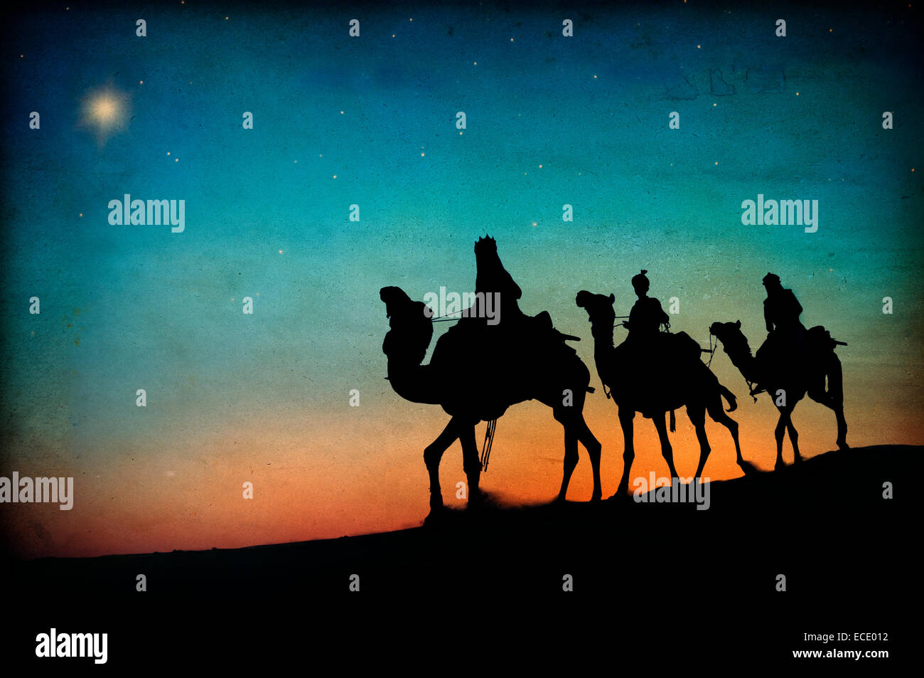 Three Kings Desert Star of Bethlehem Nativity Concept Stock Photo - Alamy