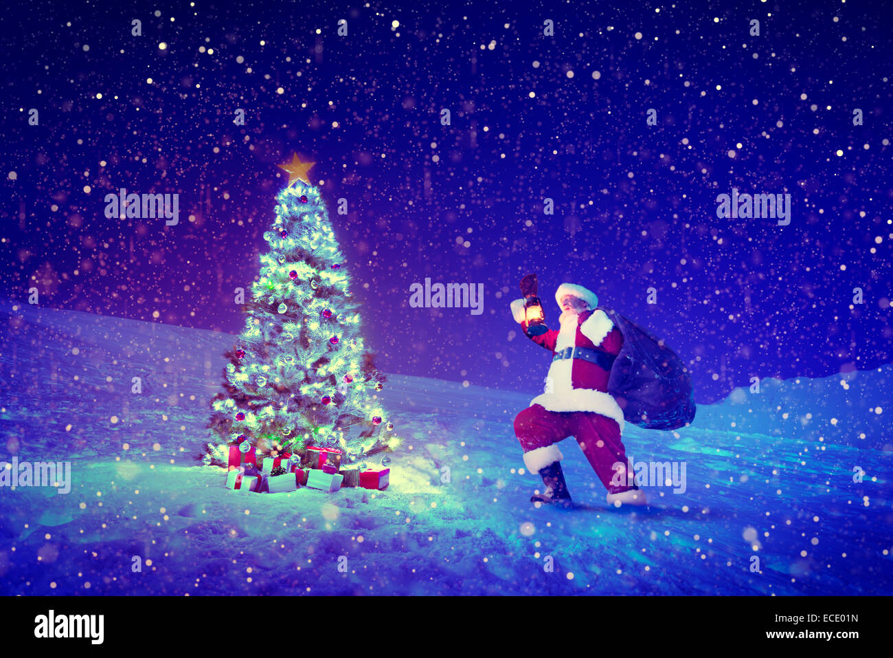 Merry christmas tree step hi-res stock photography and images - Alamy