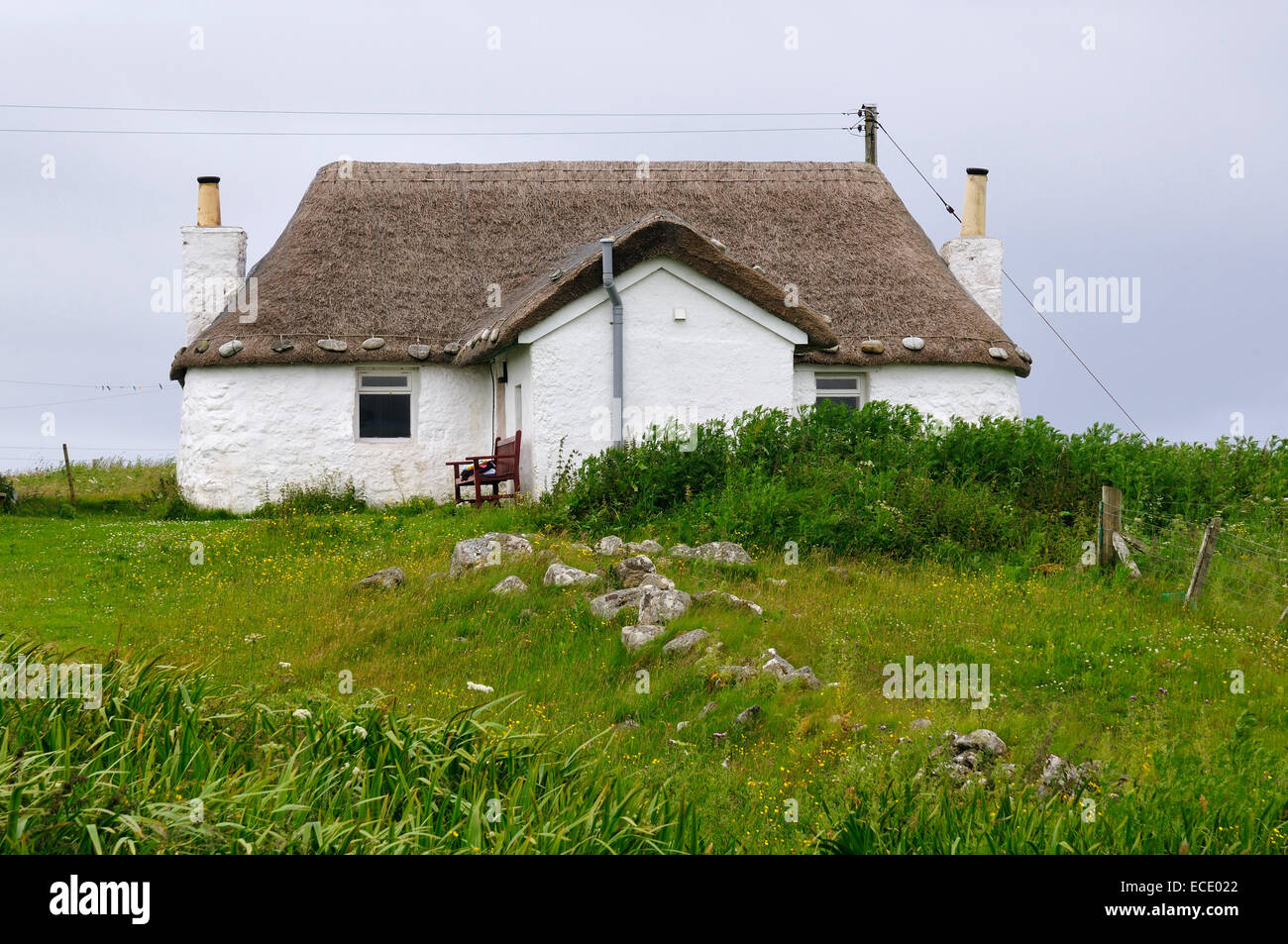 Restored Croft Cottage, now used as holiday home South Uist, Outer ...