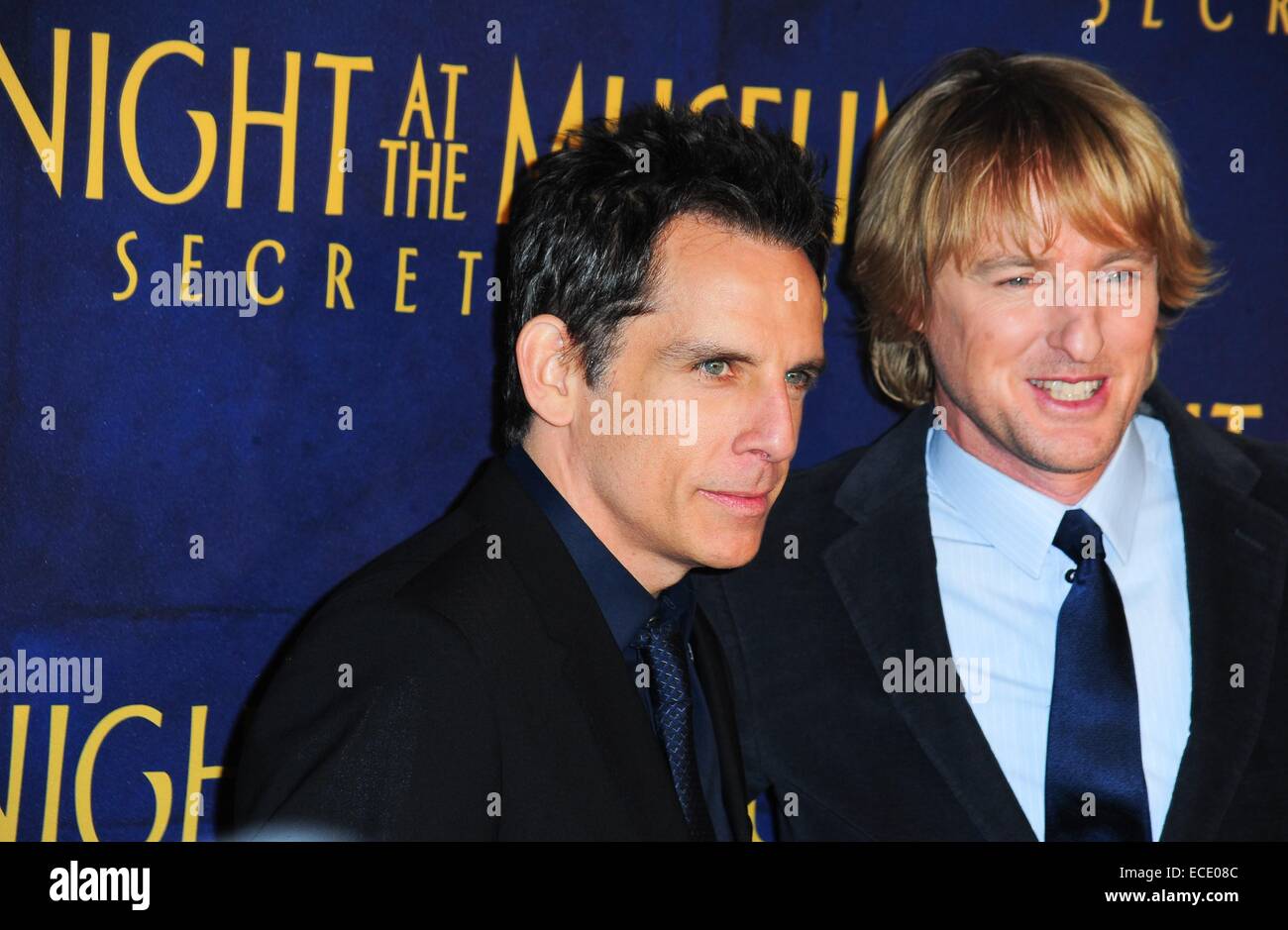 New York, NY, USA. 11th Dec, 2014. Ben Stiller, Owen Wilson at arrivals ...