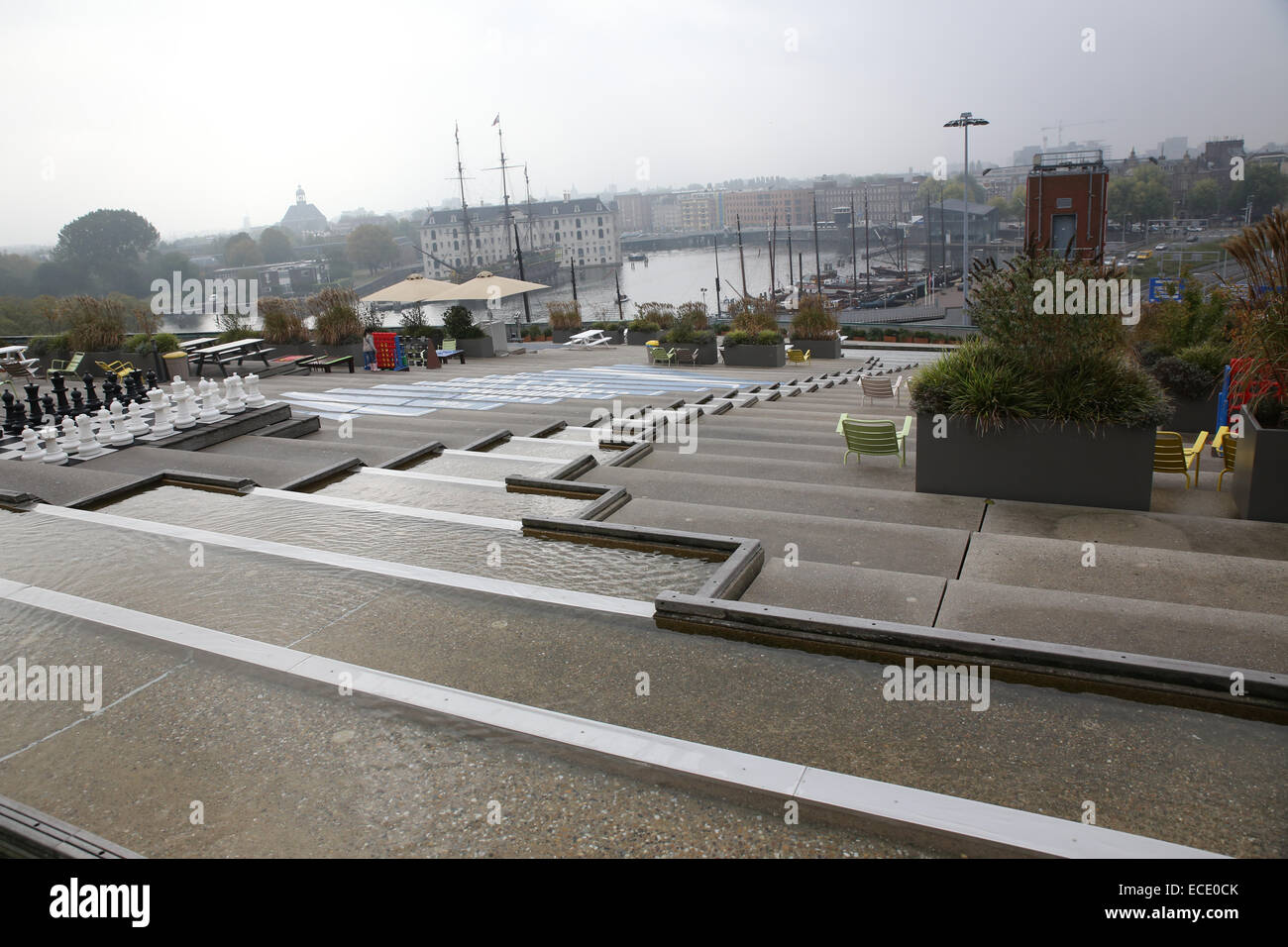 Nemo science center rooftop patio Stock Photo - Alamy