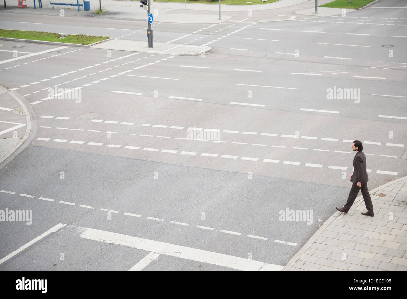 Waiting crossroads man appointment man Alone work Stock Photo - Alamy
