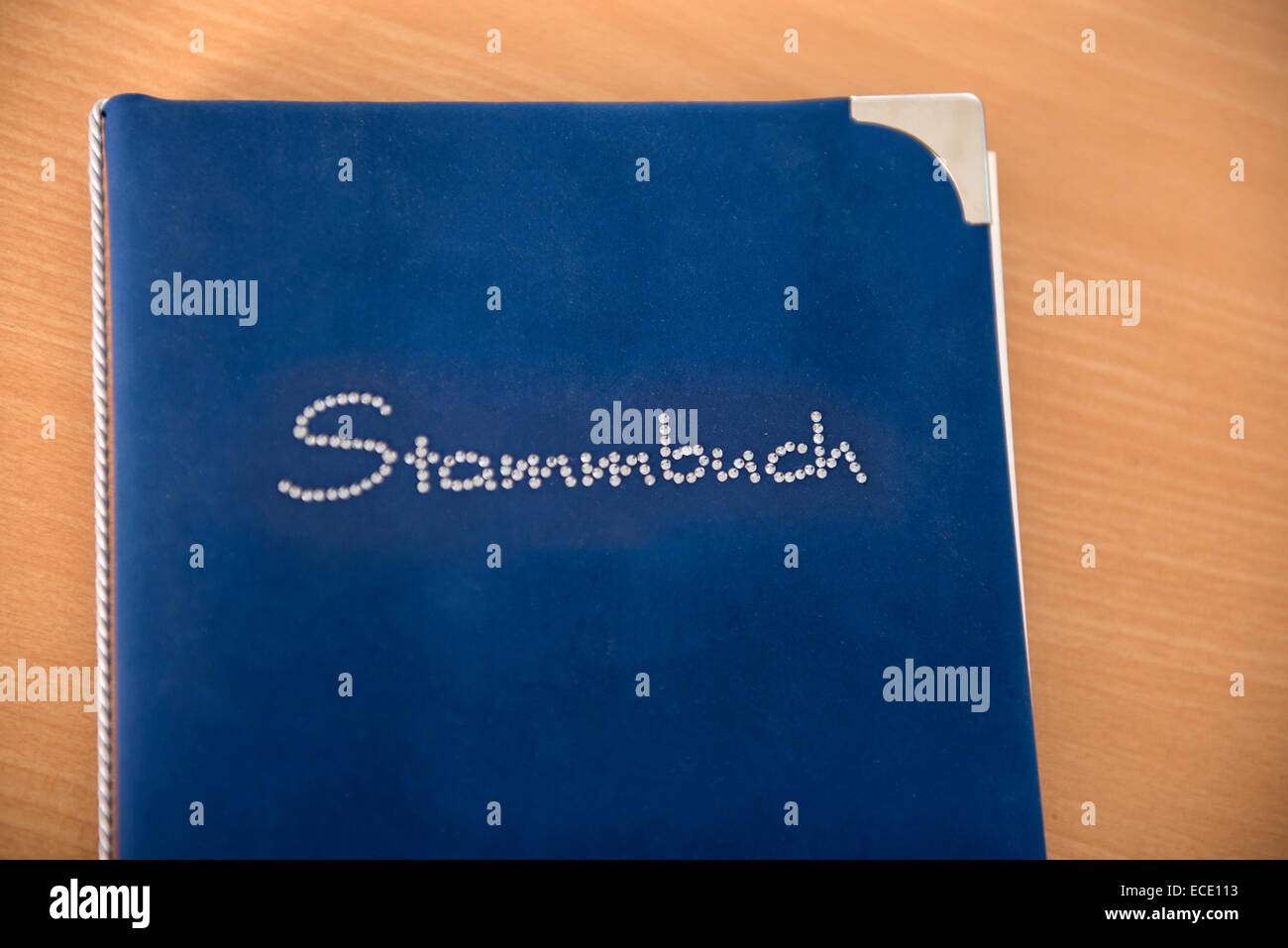 German family register book blue Stammbuch Stock Photo - Alamy