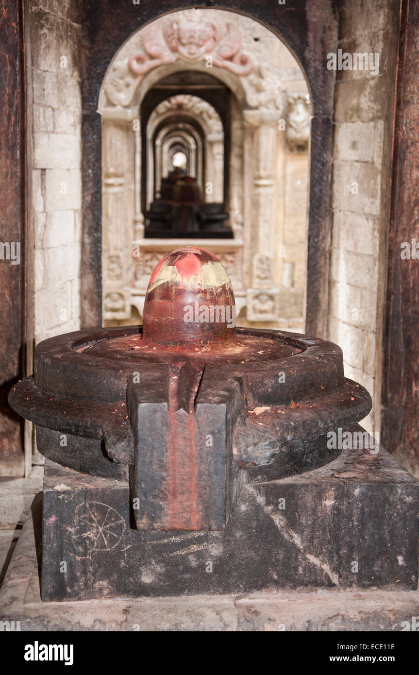 Shiva lingam, stone phallus and female counterpart, Pashupatinath ...