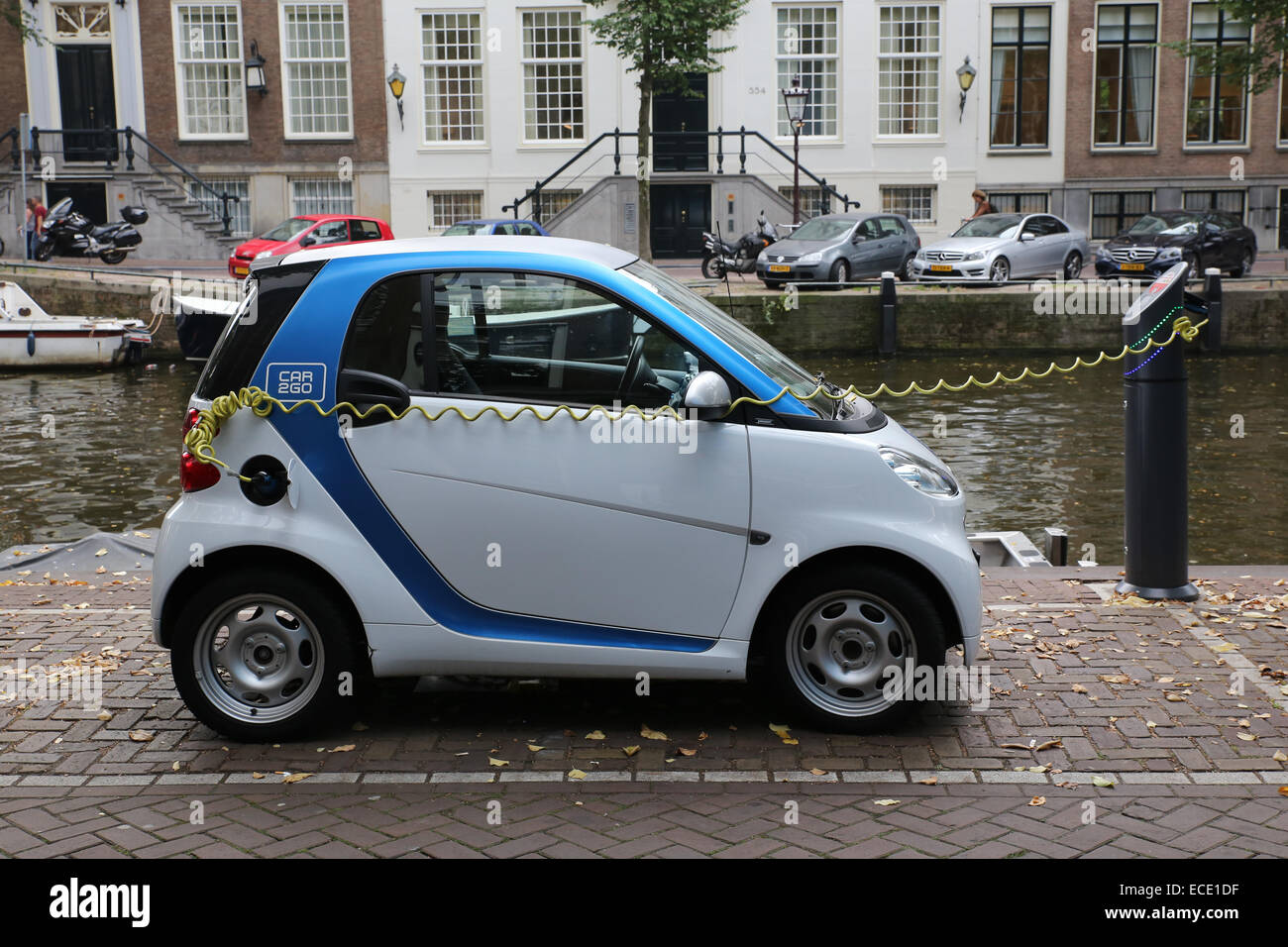 charging electric smart car outdoor Europe Amsterdam Stock Photo - Alamy