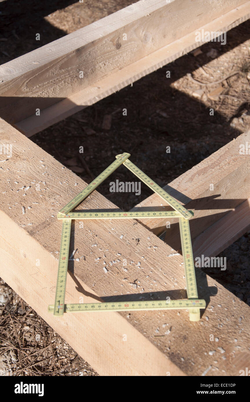 Construction Folding Ruler House Shape High Resolution Stock ...