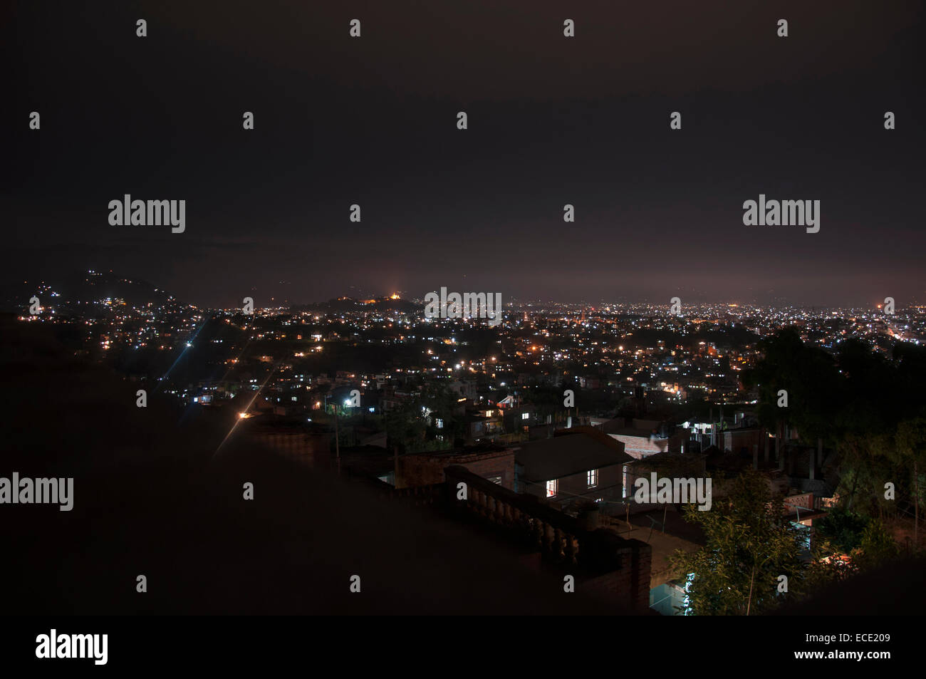 Cityscape at night lights Kathmandu Nepal Stock Photo - Alamy
