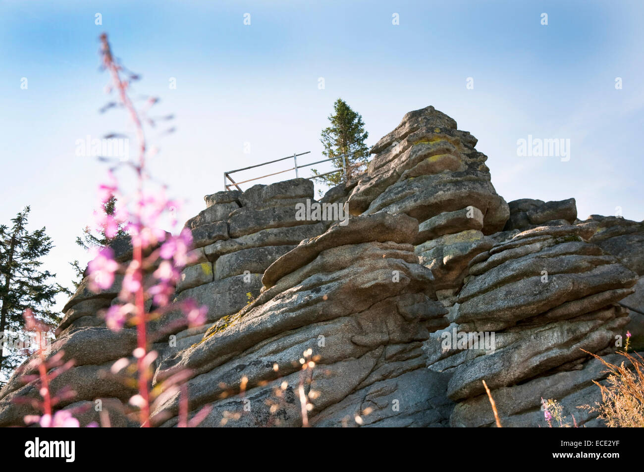 Rock formation near Dreisessel at Bavarian Forest, Germany Stock Photo ...