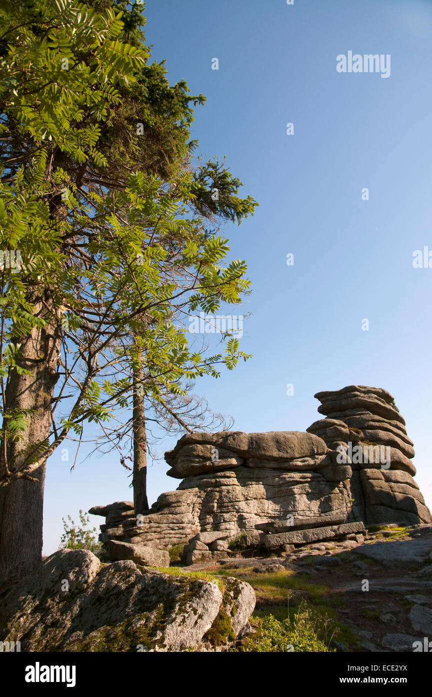Rock formation near Dreisessel at Bavarian Forest, Germany Stock Photo ...
