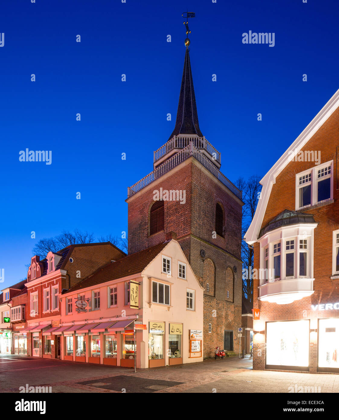 Lambertiturm tower from the 14th century, Aurich, East Frisia, Lower ...